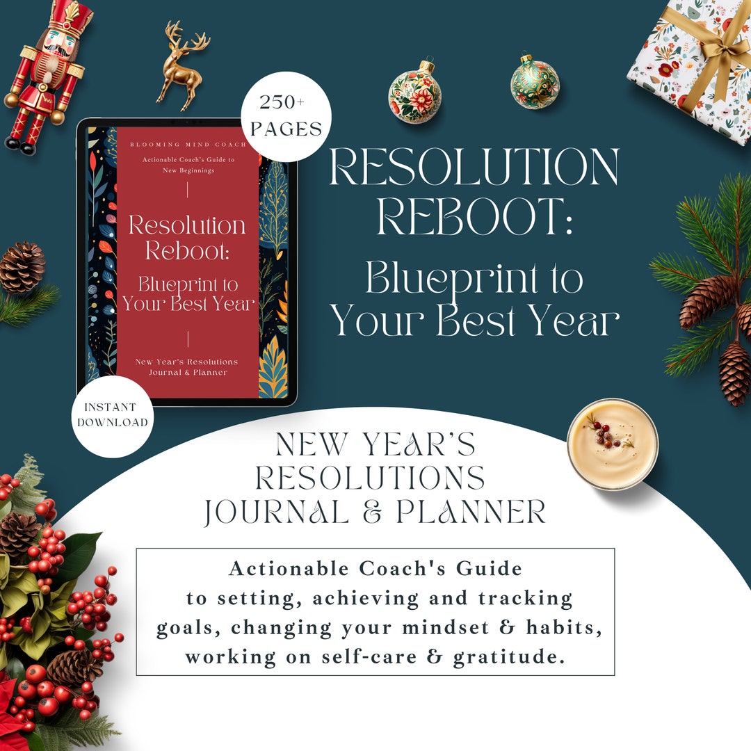 New Years Resolutions Goals Digital Download, Printable Journal ...