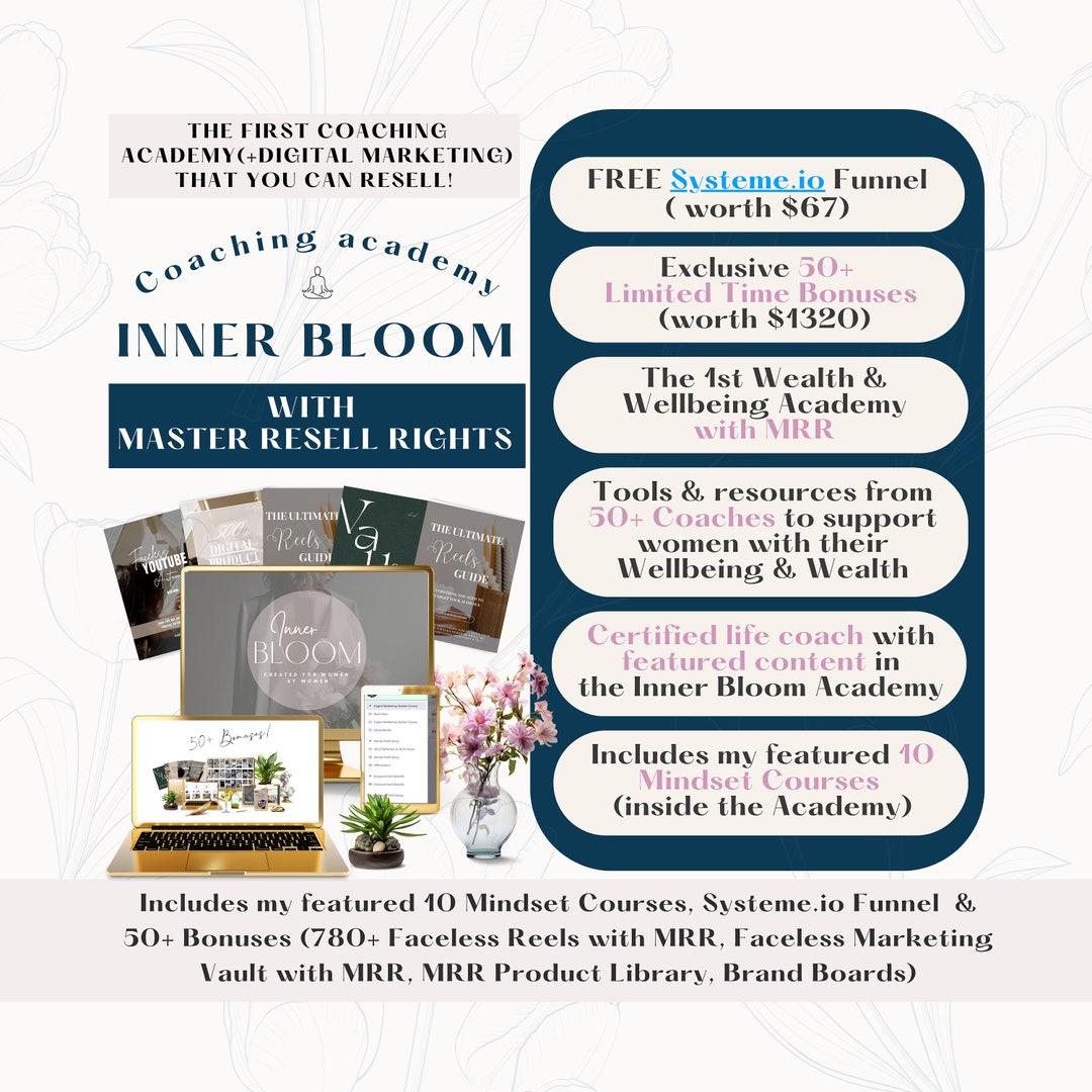 Inner Bloom Course MRR, DFY Wealth & Wellbeing Academy, Bonuses Free ...