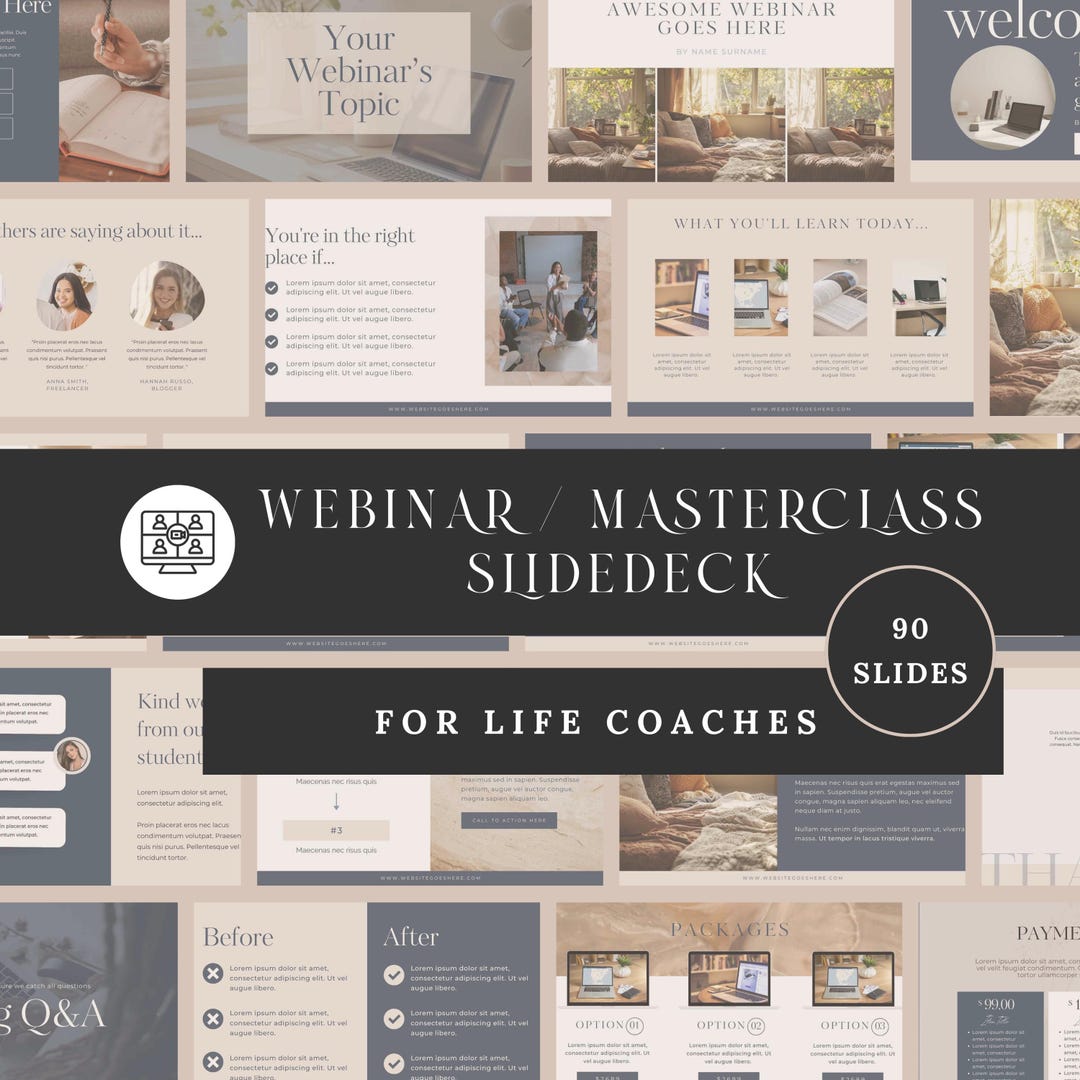 Life Coach Slide Deck Masterclass Canva Templates, Editable Modern ...