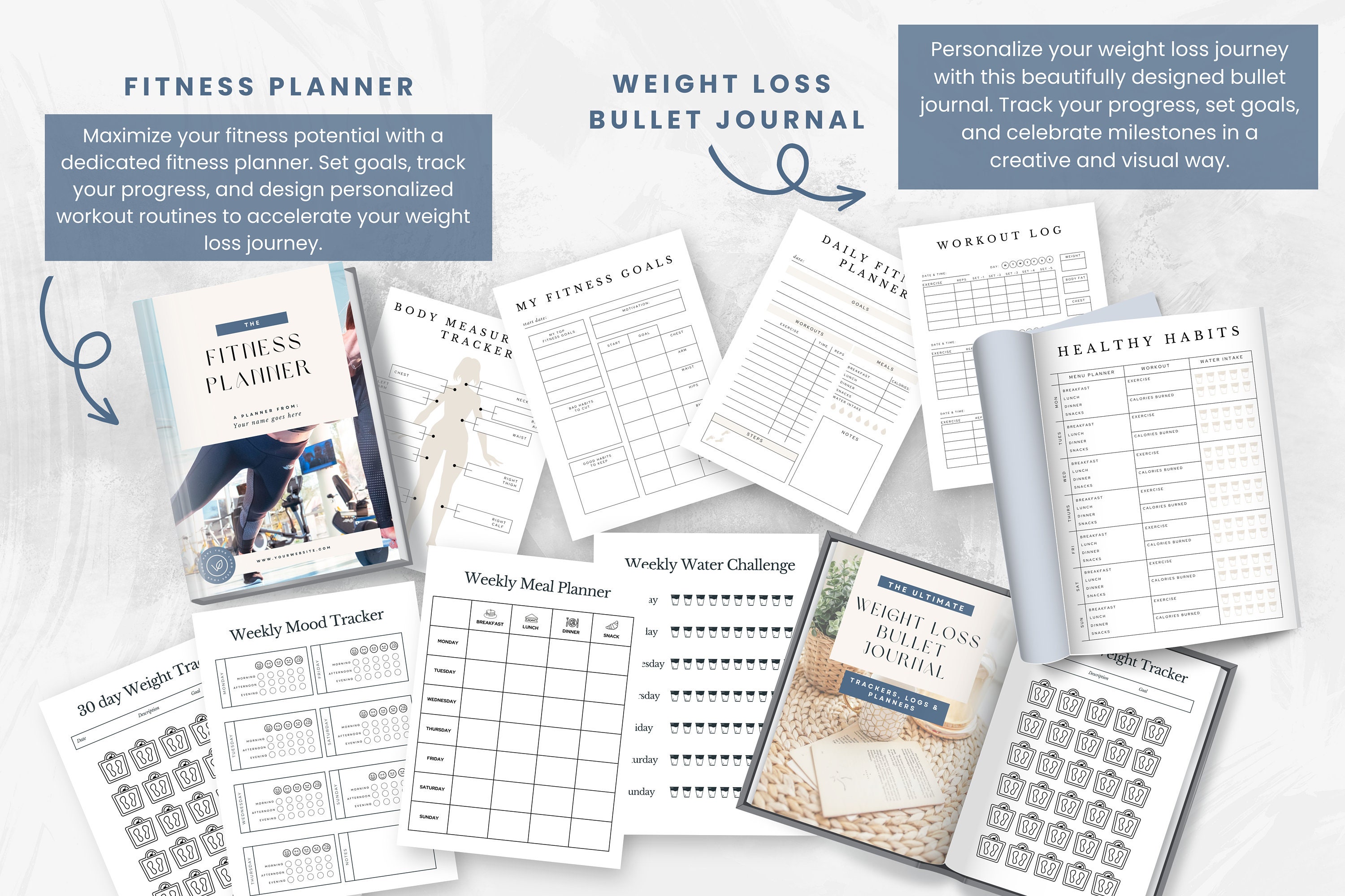 Weight Loss Goal Journal Printable and Editable, Pdf Weight Loss ...