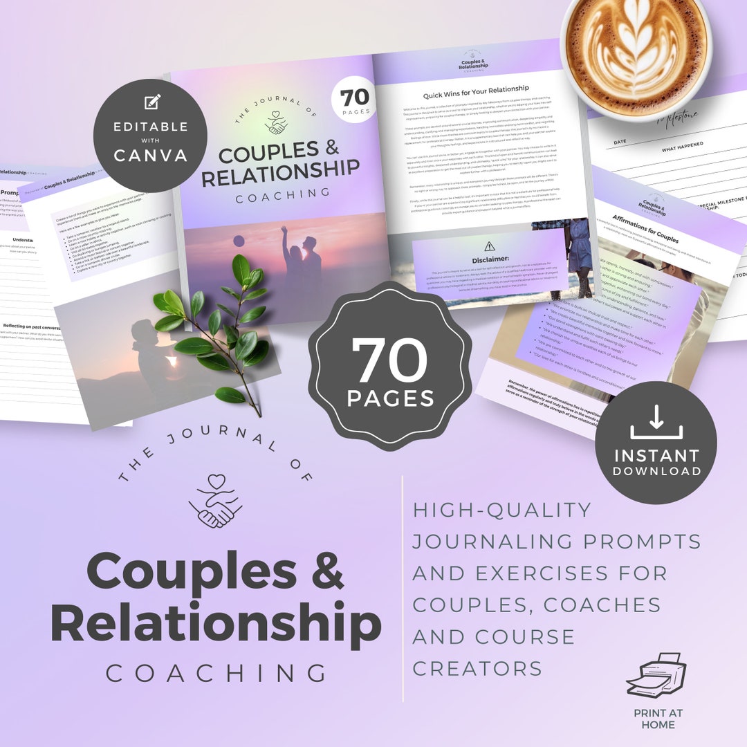 Printable Guided Couple and Relationship Therapy Journal, Marriage ...