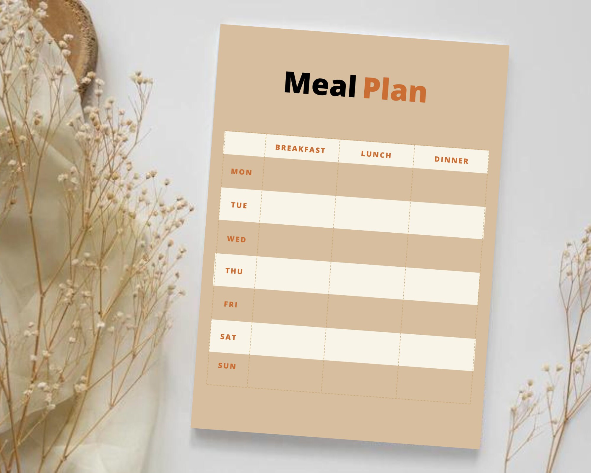 Minimalist Meal Planner, Meal Planner, Printable Meal Planner ,digital ...