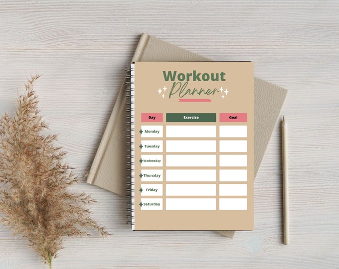 Fitness Planner Workout Planner Weight Loss Journal Workout Tracker ...