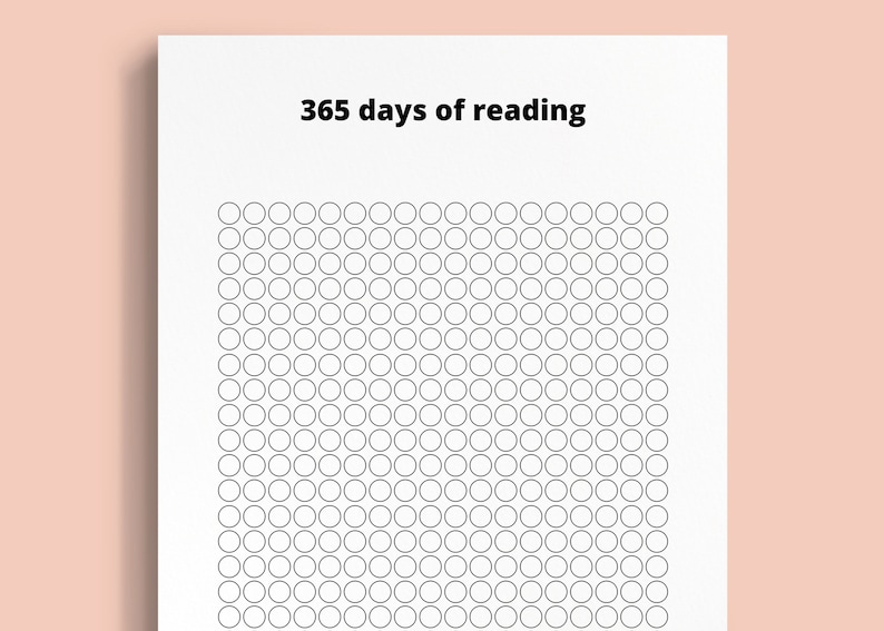 A4 Printable Reading Tracker, Daily Reading, 365 Days Reading Tracker ...
