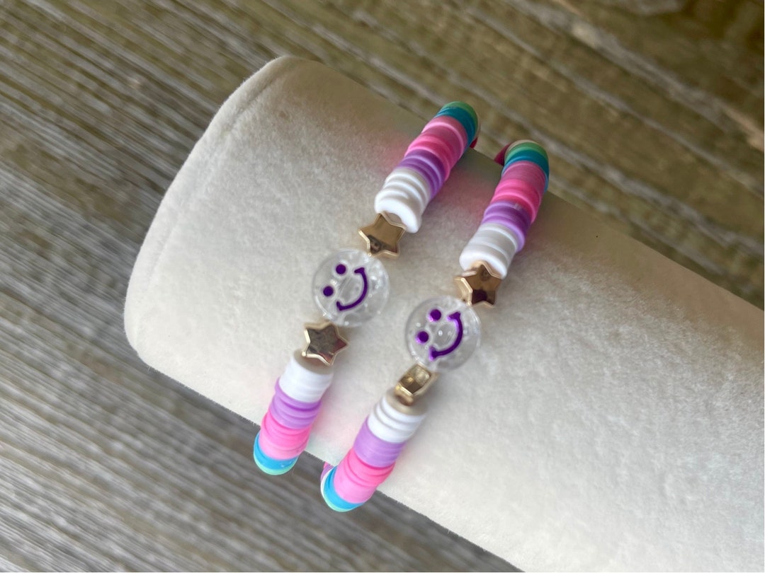 NEW!!! Heishi Bracelet | Smiley Face Bracelet | Clay Bead Bracelet ...