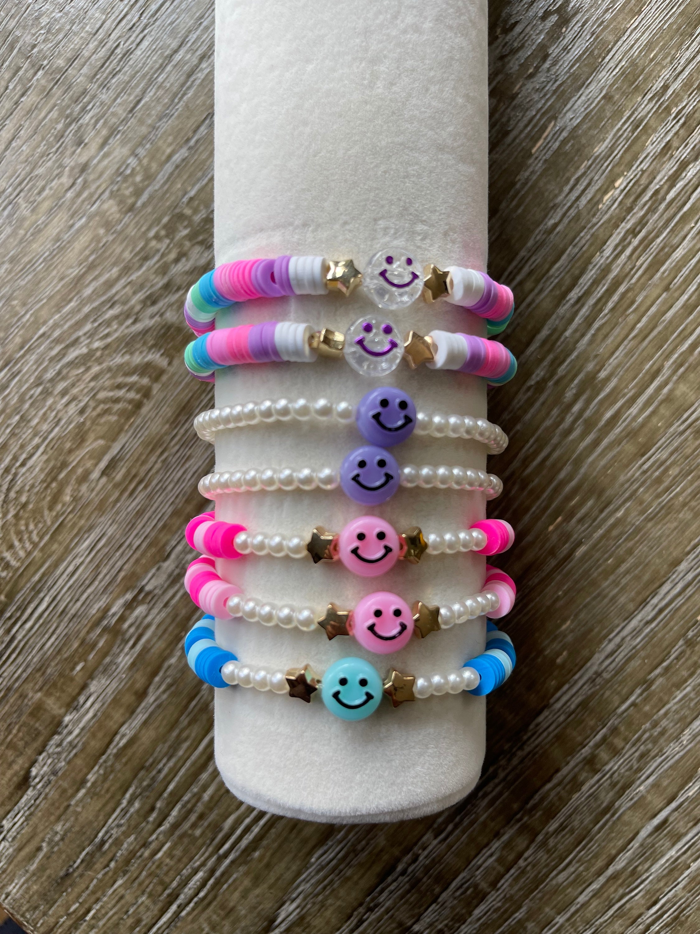 NEW!!! Heishi Bracelet | Smiley Faces | Clay Bead Bracelet | Summer ...