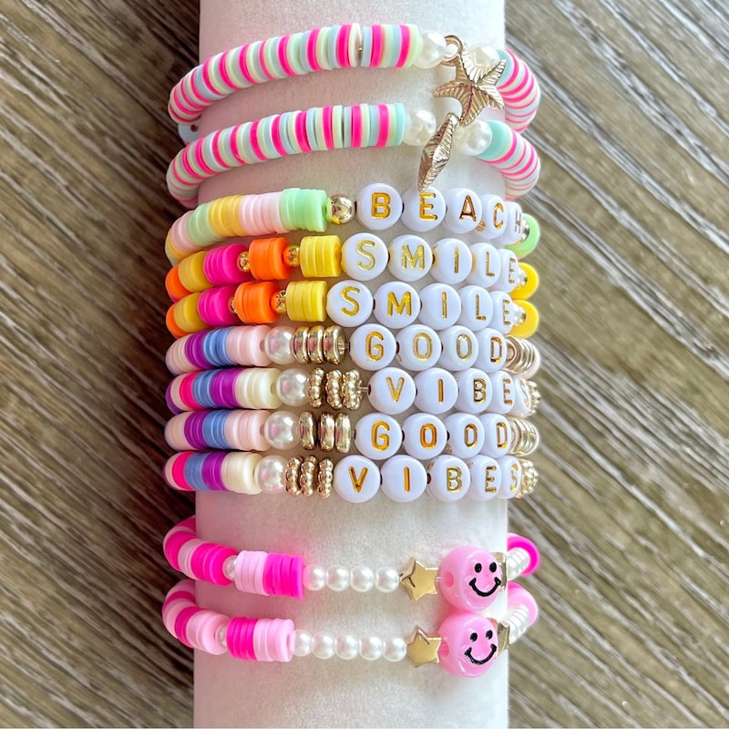 Happy Clay Bracelet - Etsy