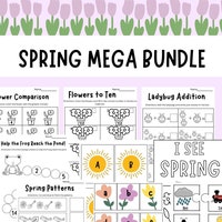 Spring Mega Bundle, Math Worksheets, Preschool Worksheets, Kindergarten ...