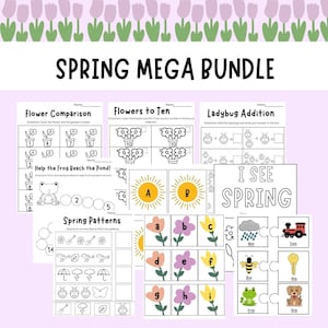 Spring Mega Bundle, Math Worksheets, Preschool Worksheets, Kindergarten ...