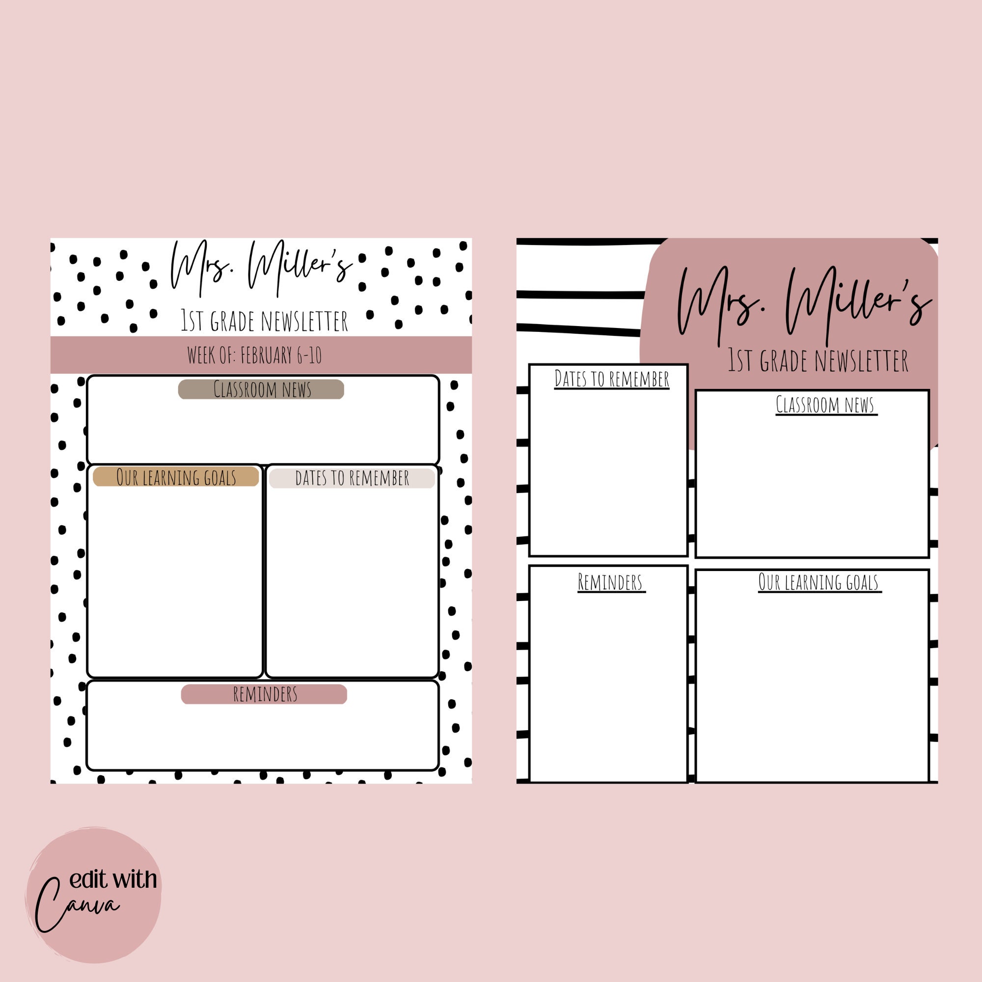 Boho Rainbow Editable Classroom Newsletter Digital Download - Etsy