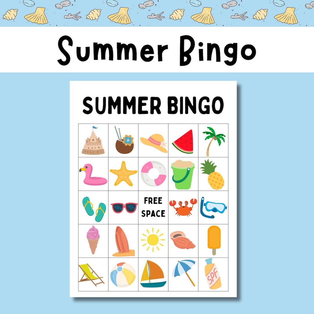 Printable Summer Beach Bingo: Fun Family Activity Cards for Kids ...