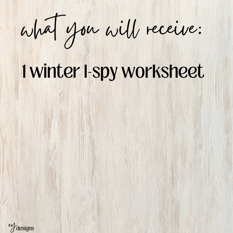 Winter I-spy Worksheet Winter Worksheet Preschool Worksheet - Etsy