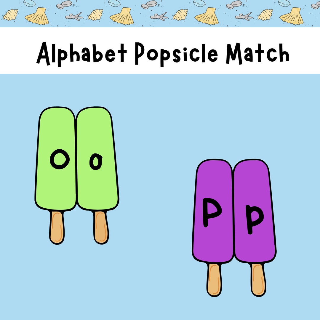 Alphabet Popsicle Matching Game for Preschool Kids' Educational ...