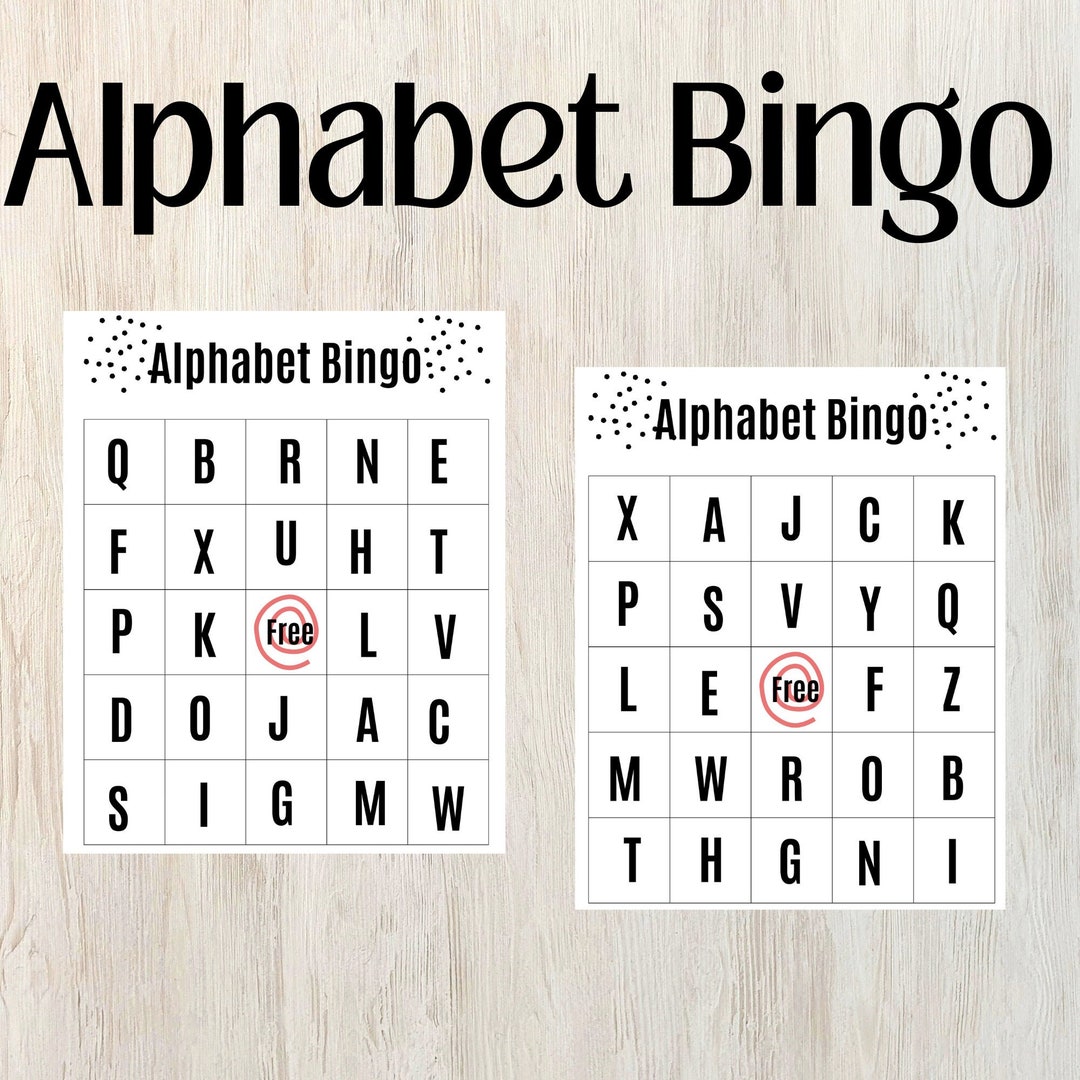 Alphabet Bingo Printable Bingo Alphabet Games - Etsy