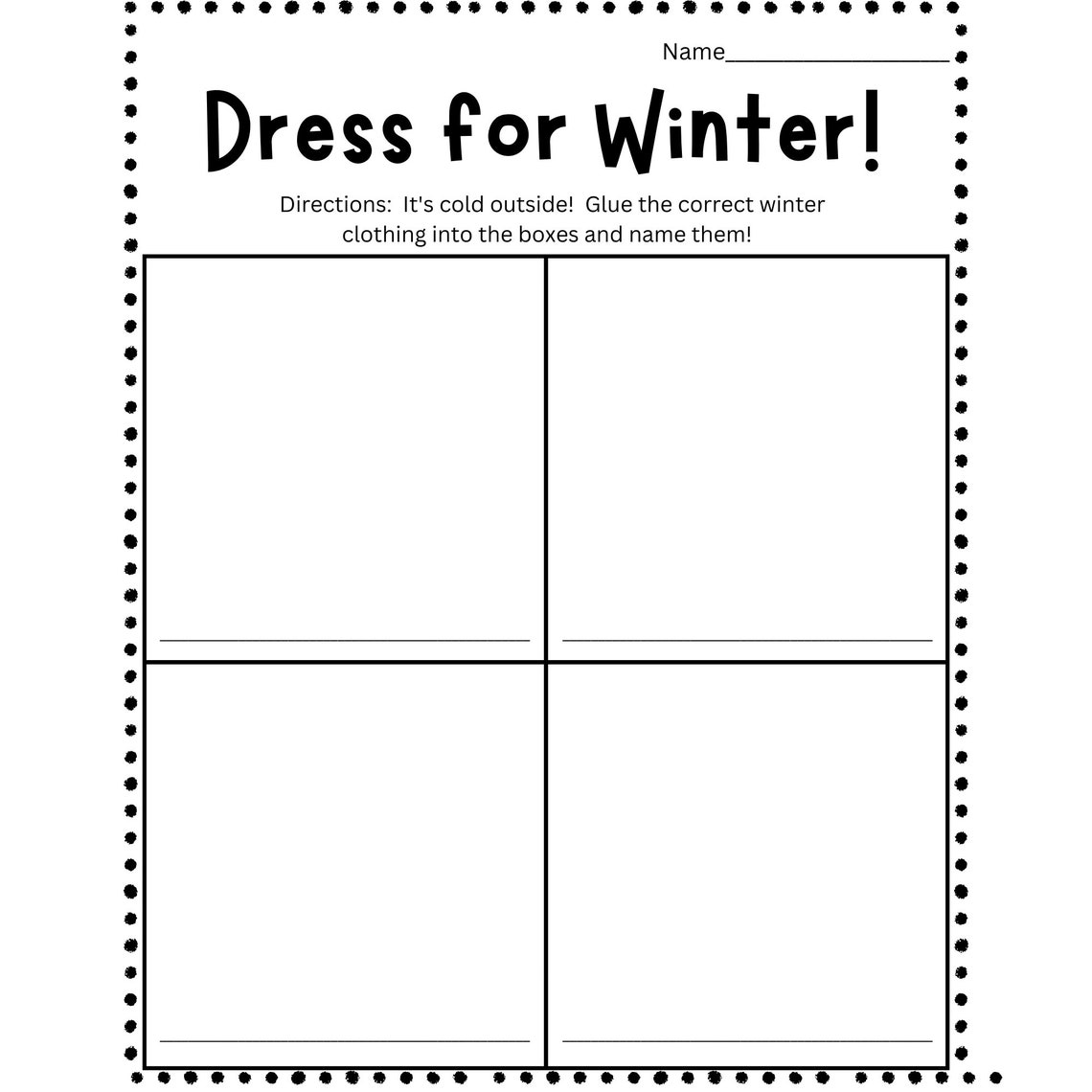 Winter Theme Sorting Digital Worksheet Printable for Preschool and ...