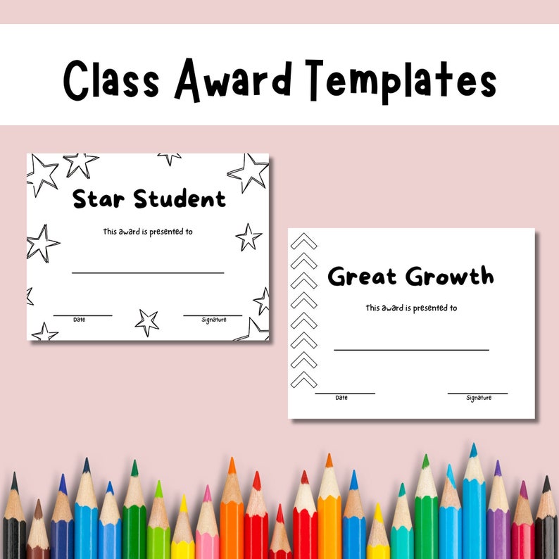 Customizable End-of-year Student Recognition Certificates: Printable ...