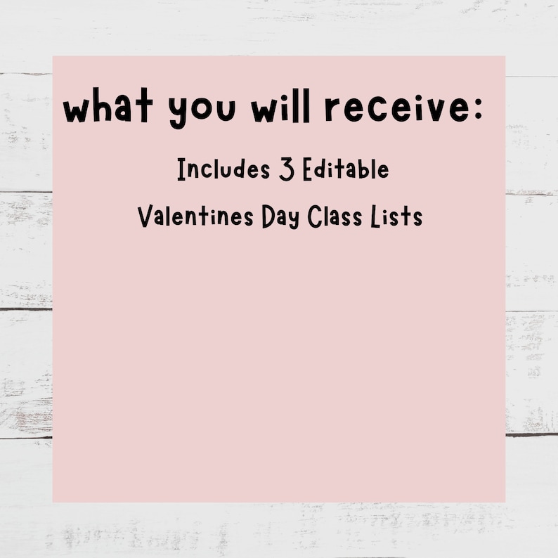 Valentine's Day Class List Template, Editable Canva Template, Instant ...