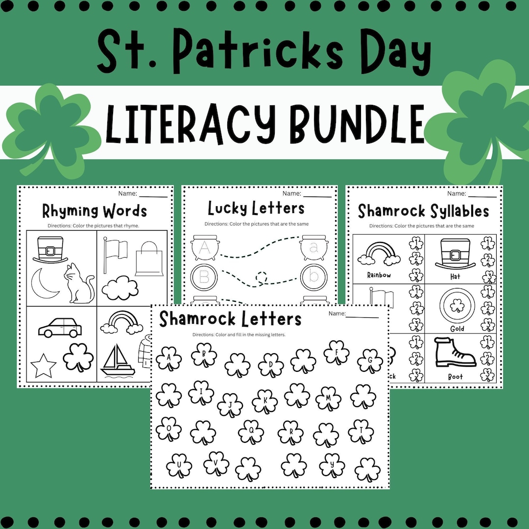 St. Patrick's Day Literacy Bundle Literacy Worksheets - Etsy