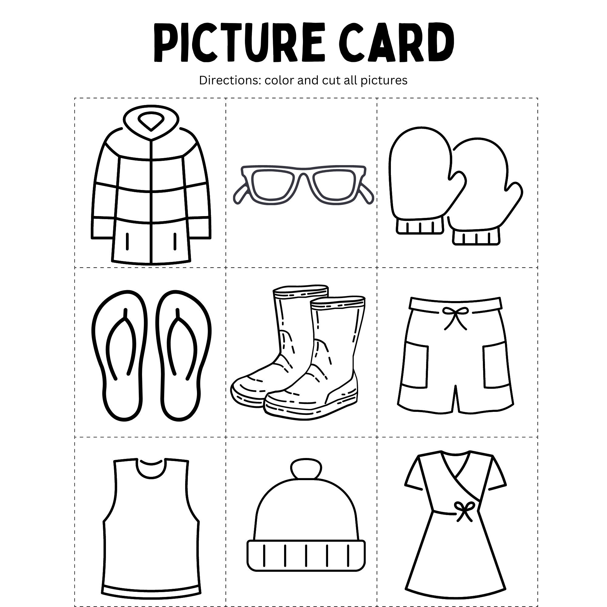 Dress for Winter Sorting Worksheet Winter (Download Now) - Etsy