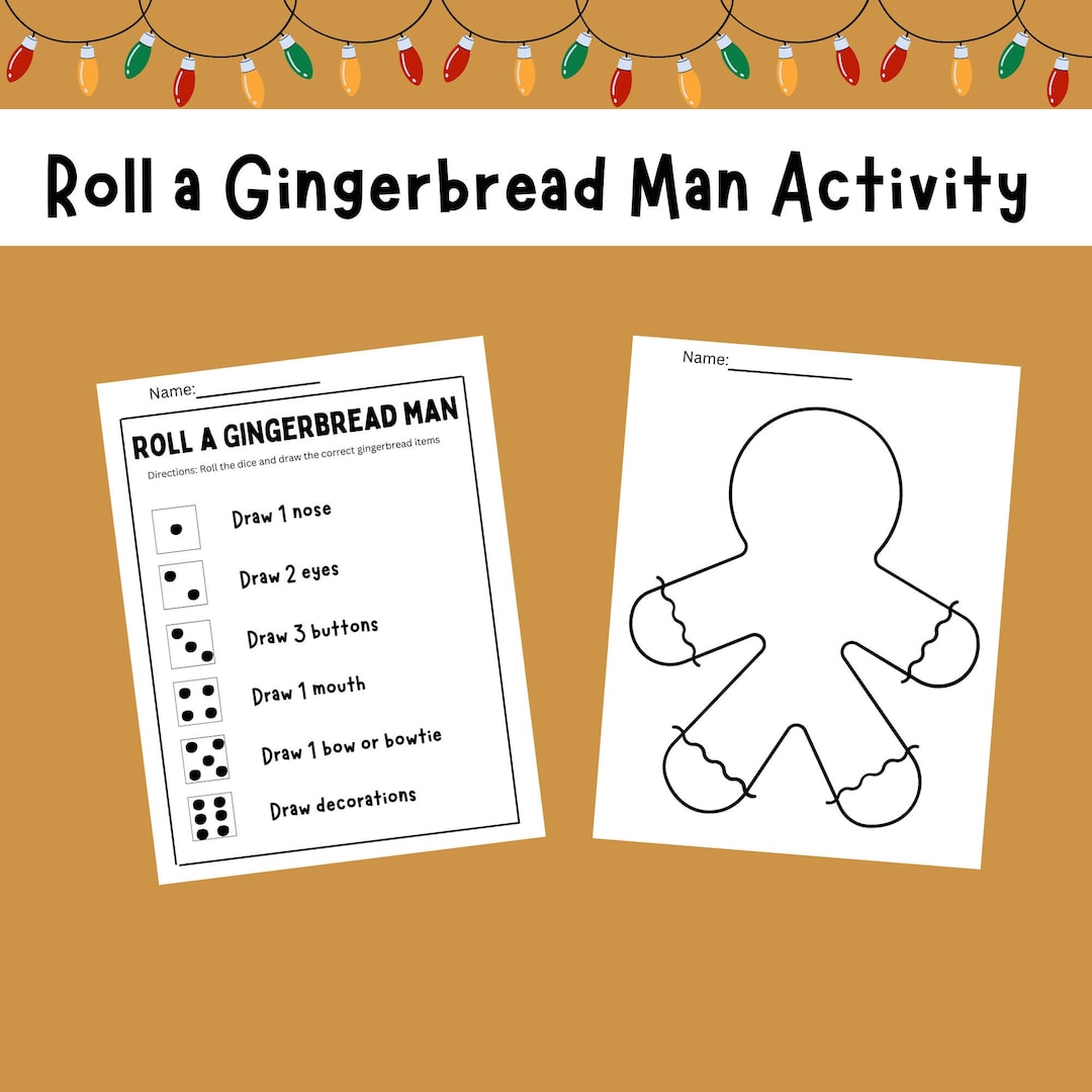 Roll a Gingerbread Man Activity, Homeschool Resources , Worksheet for ...
