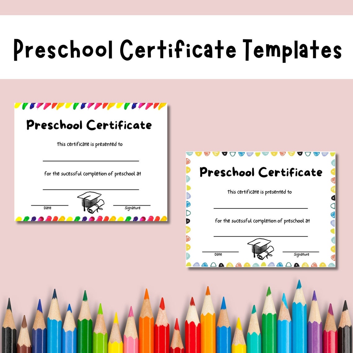 Editable Preschool Graduation Diploma Template for Prek Award in ...