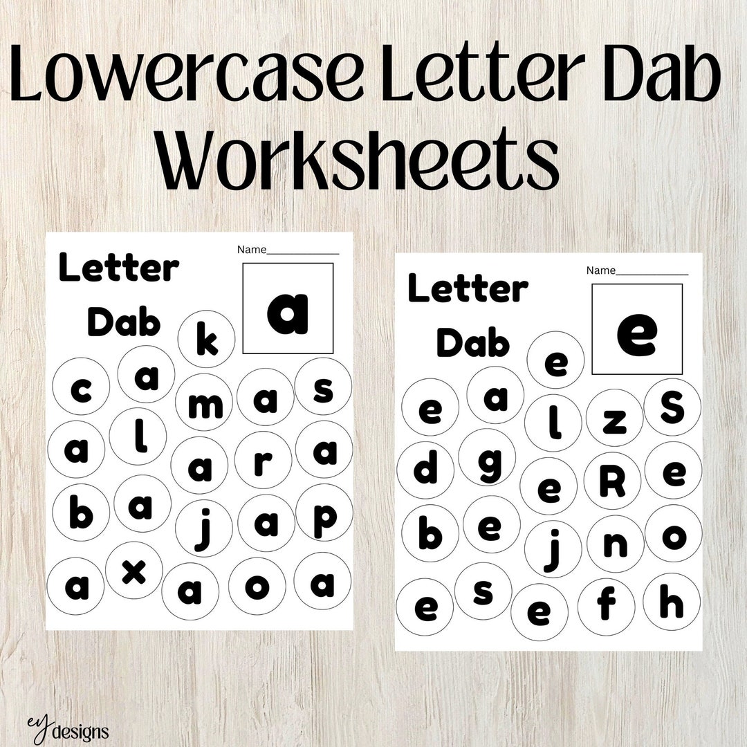 Lowercase Letter Dab Worksheets Preschool Worksheets Kids - Etsy
