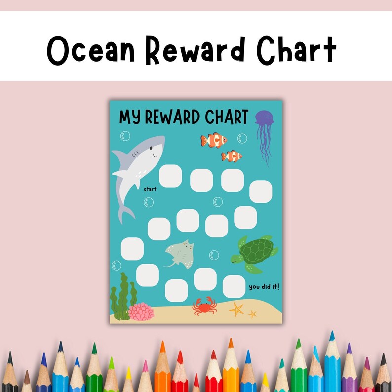 Ocean-themed Behavior Tracking Chart for Kids - Printable Reward System ...