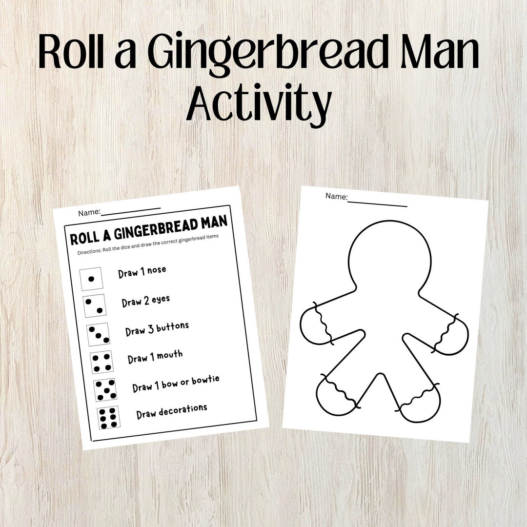 Roll a Gingerbread Man Activity Homeschool Resources - Etsy