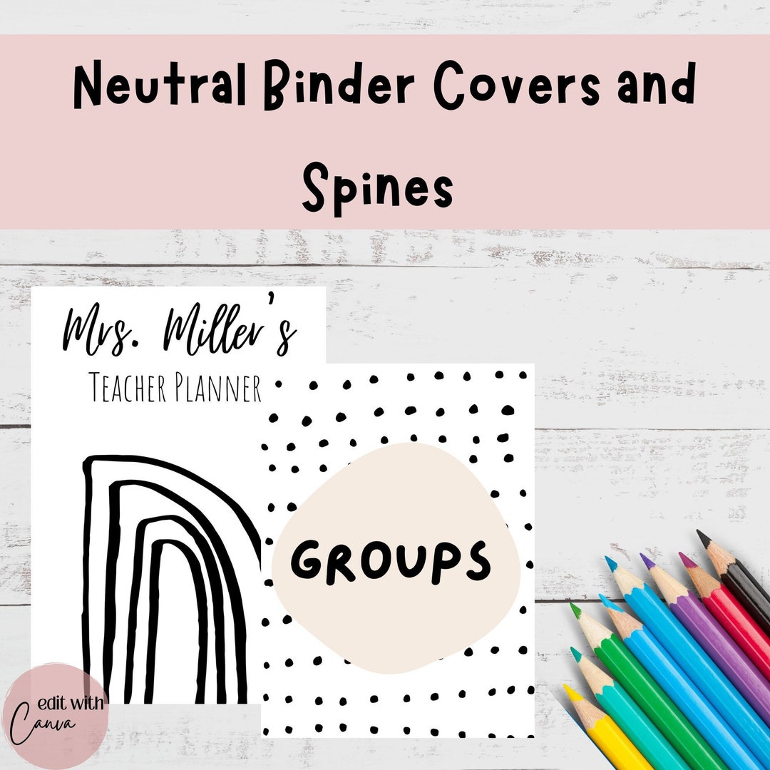 Editable Printable Neutral Binder Covers for Classroom and School Decor ...