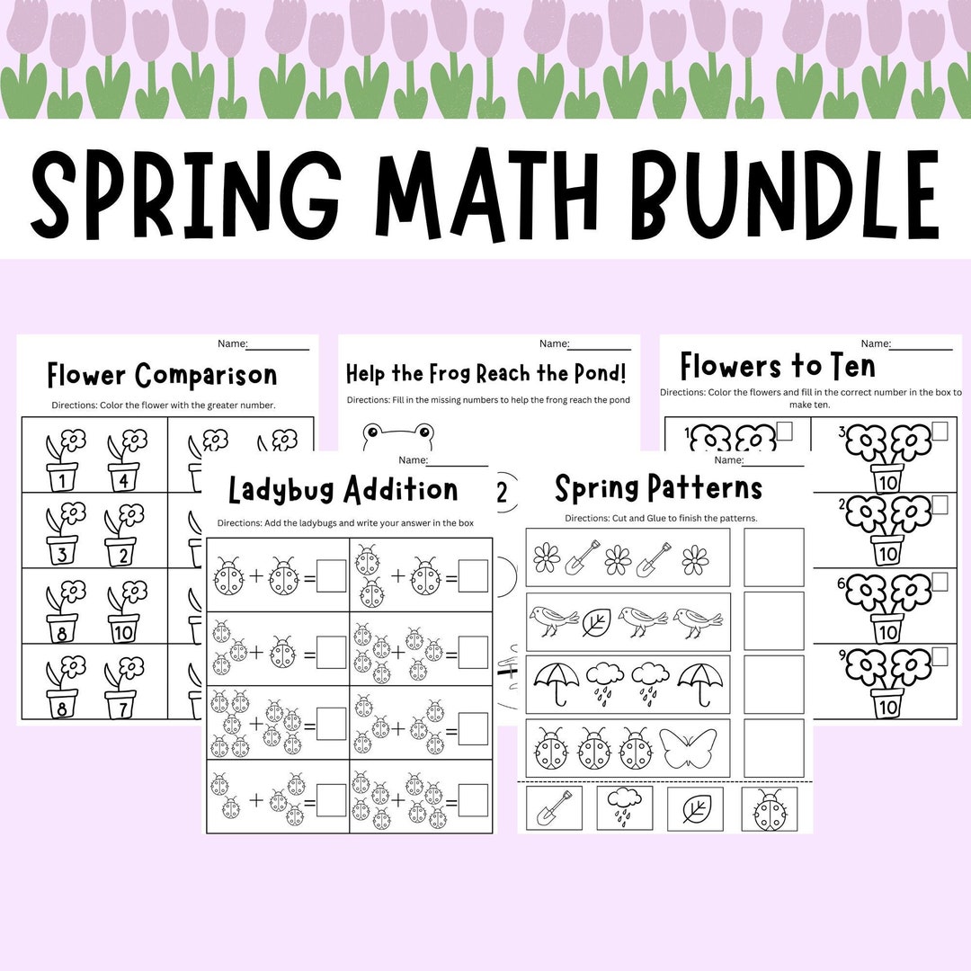 Spring Math Bundle Preschool Kindergarten Curriculum Worksheets ...