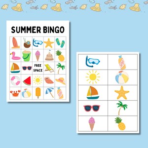Printable Summer Bingo Cards - Fun Beach Games for Kids and Family ...