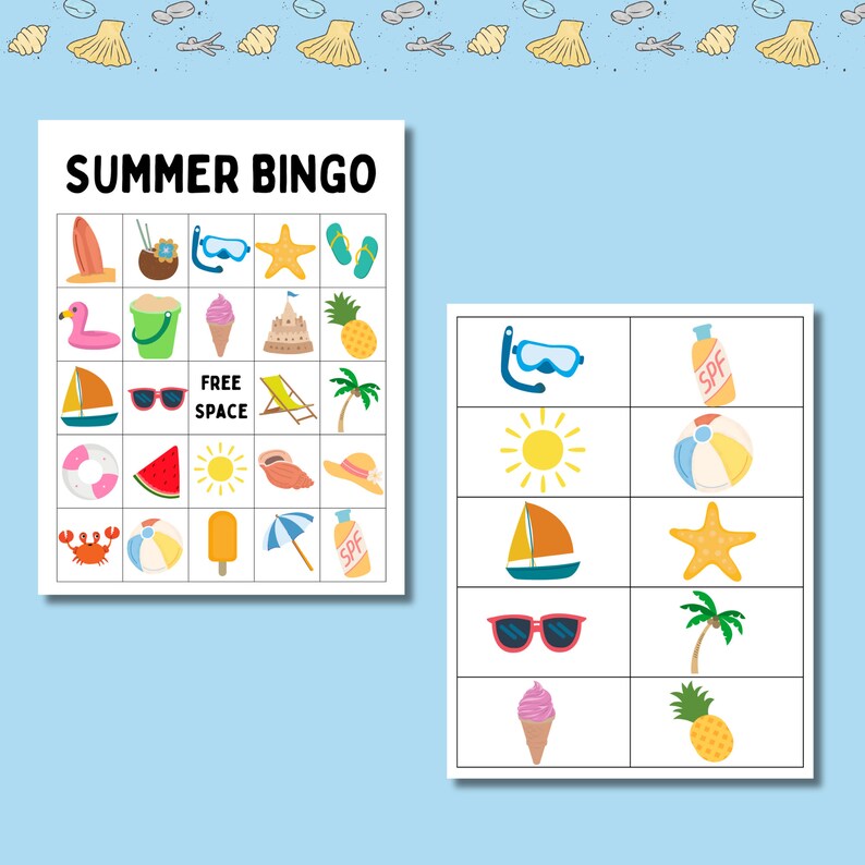 Printable Summer Beach Bingo: Fun Family Activity Cards for Kids ...