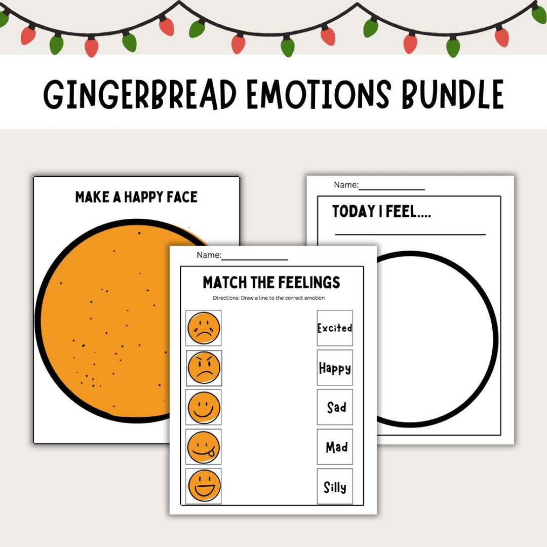 Gingerbread Emotions Bundle Prek Kindergarten Worksheets Social ...