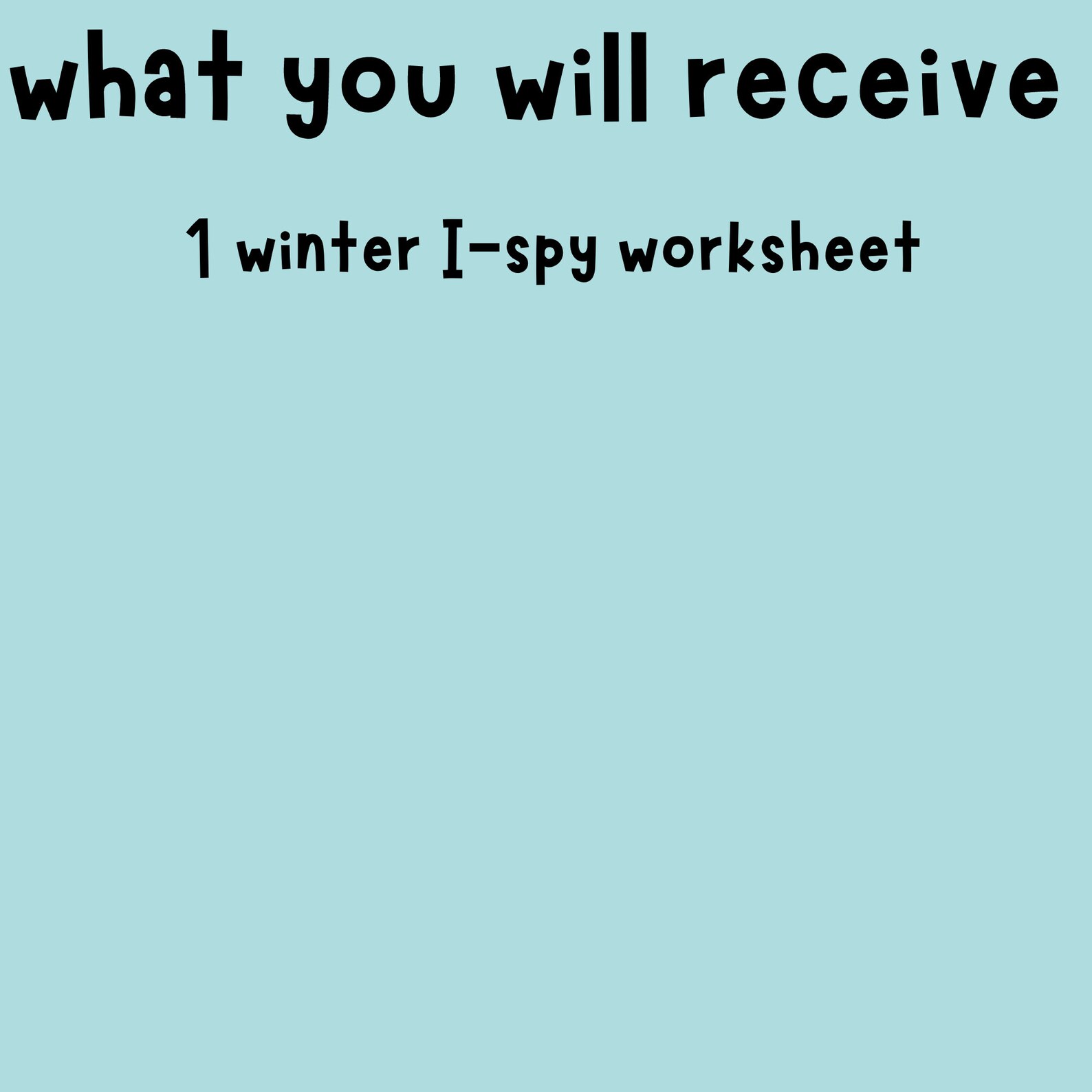 Winter I-spy Worksheet, Winter Worksheet, Preschool Worksheet, Digital ...