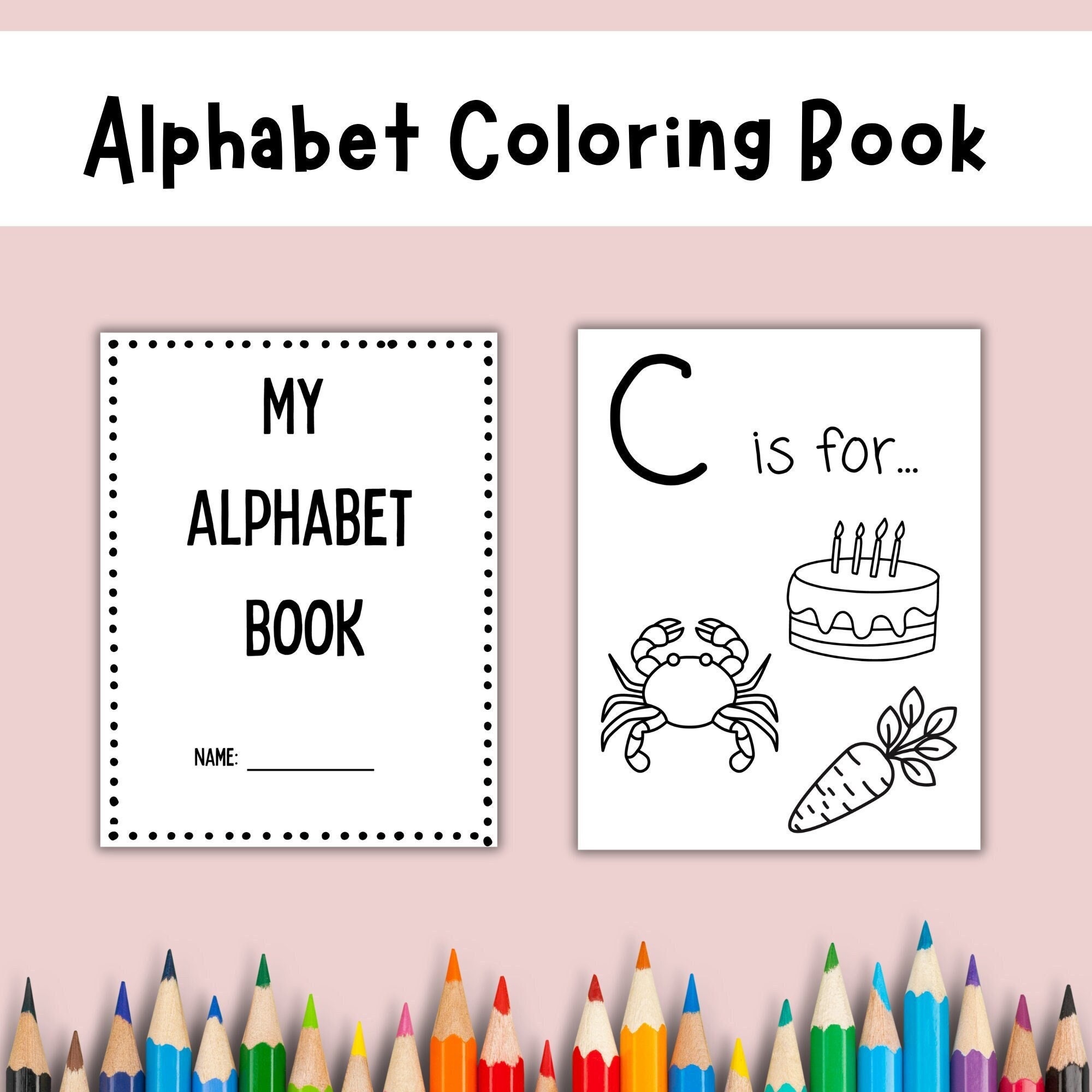 Alphabet Coloring Book, Coloring Page, Coloring Book, Kids Coloring ...