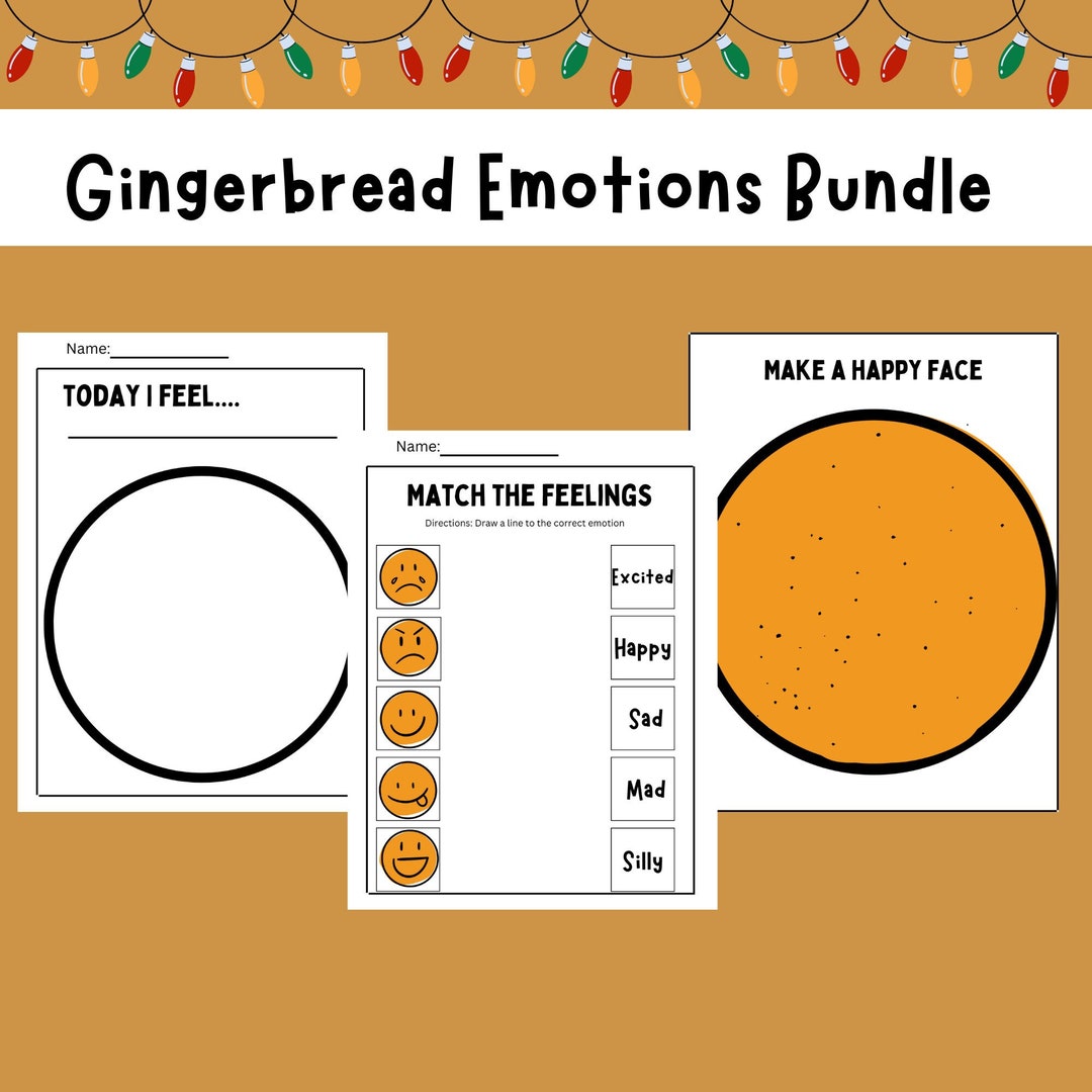 Gingerbread Emotions Bundle, Prek Worksheets, Kindergarten Worksheets ...