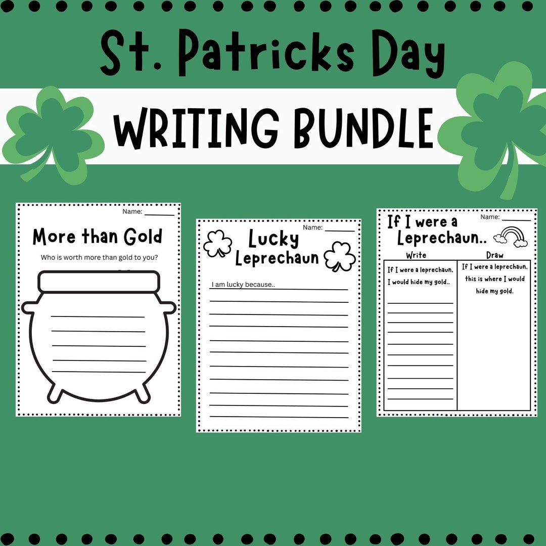 St. Patrick's Day Writing Bundle, Writing Worksheets, Writing Practice ...