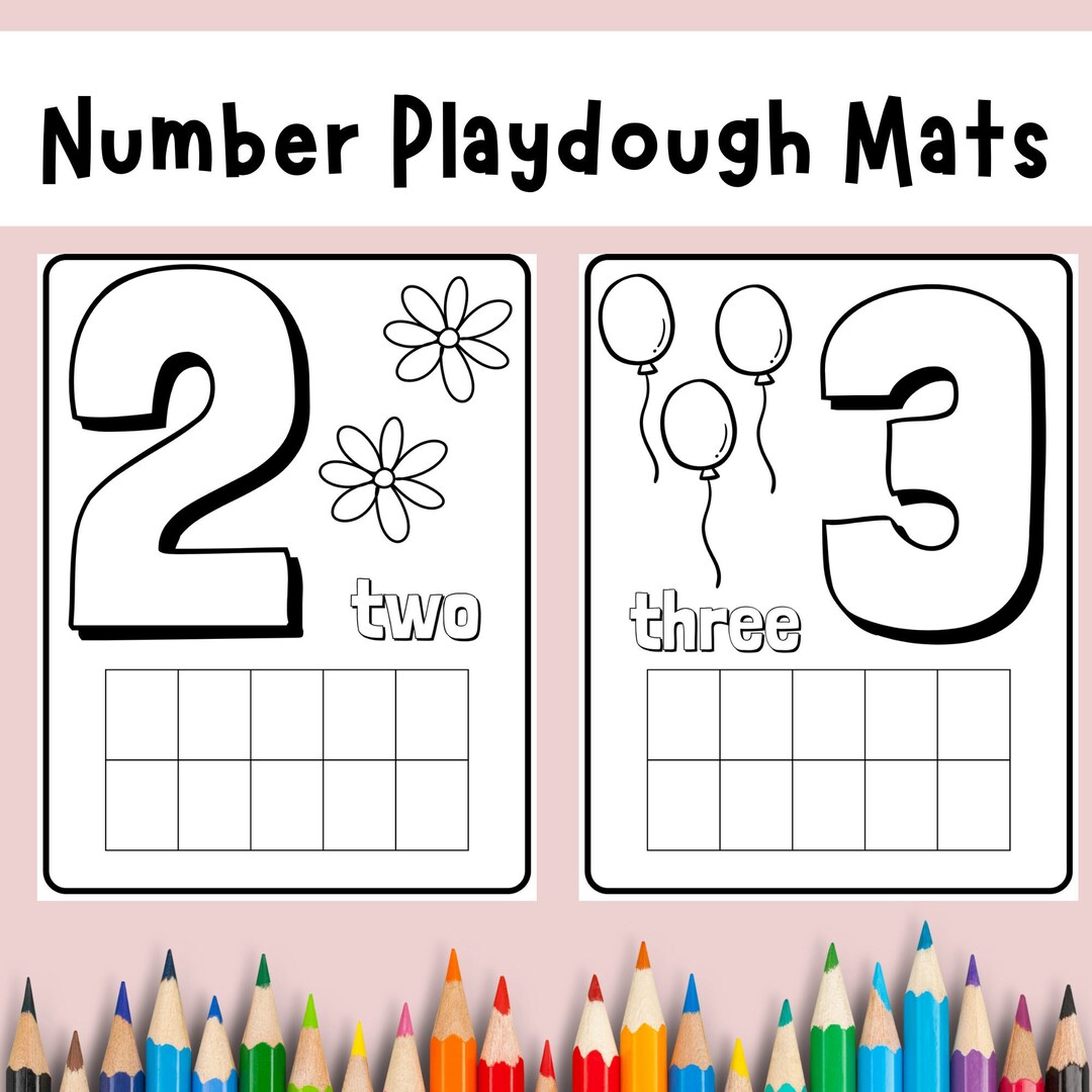 Number Playdough Mats - Etsy Australia