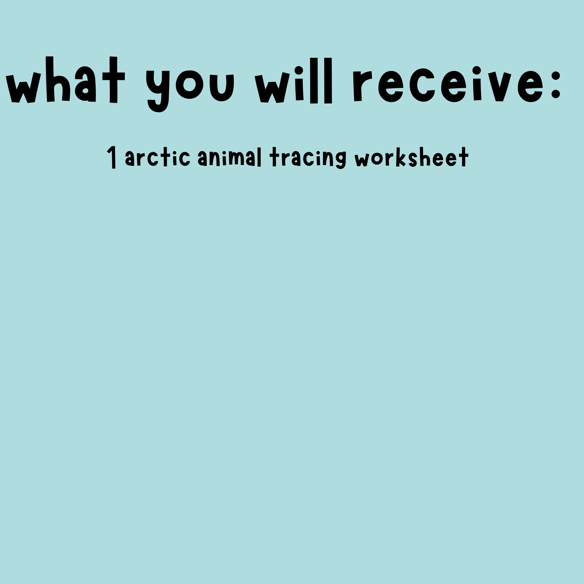 Preschool Arctic Animal Tracing Practice Digital Printable Worksheet - Etsy