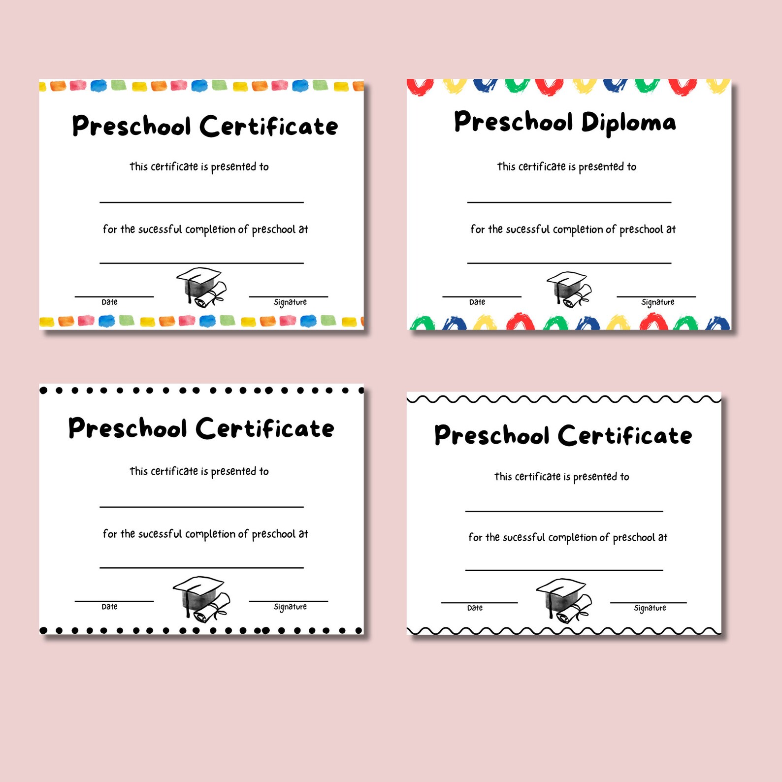 Editable Preschool Graduation Diploma Template for Prek Award in ...