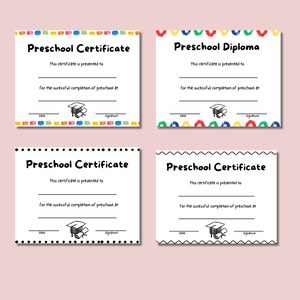 Editable Preschool Graduation Diploma Template for Prek Award in ...
