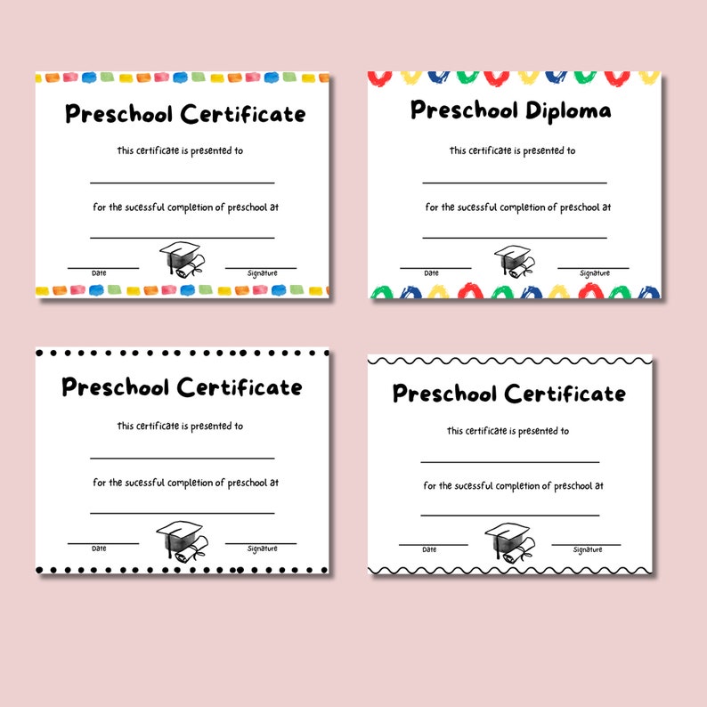 Editable Preschool Graduation Diploma Template for Prek Award in ...
