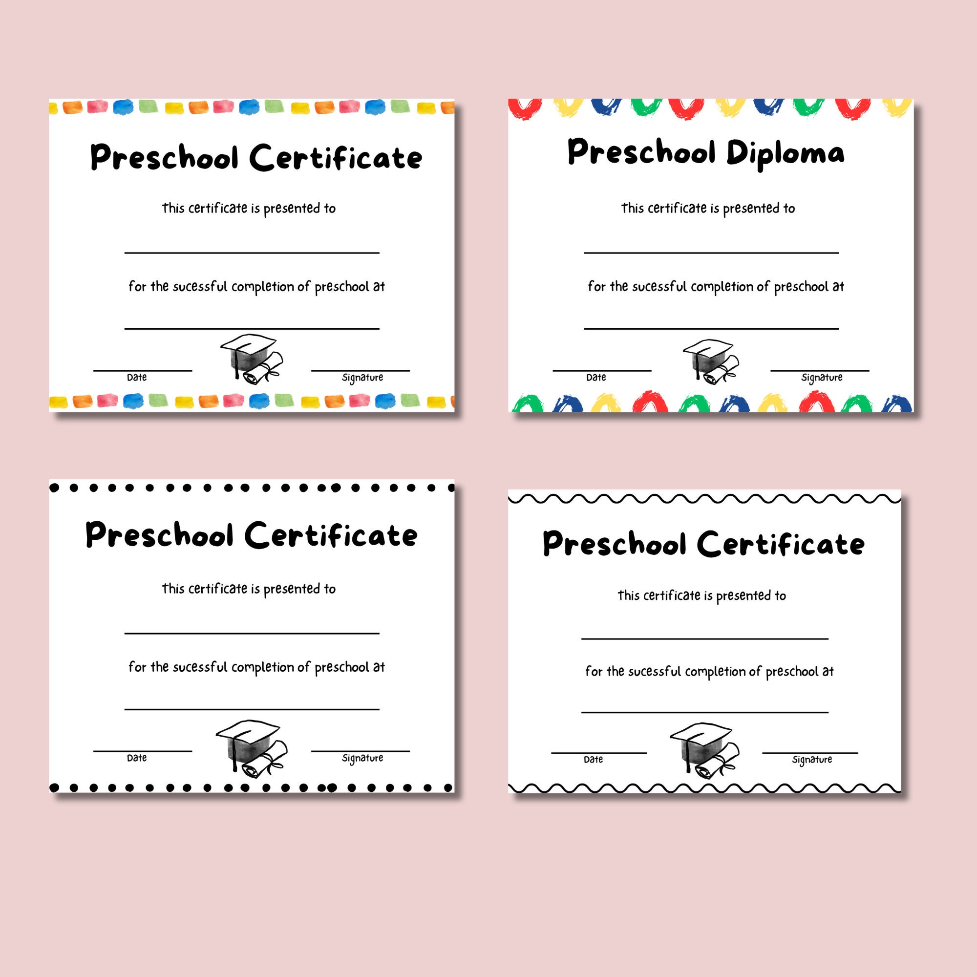 Preschool Graduation Certificate, Preschool Certificate/diploma ...