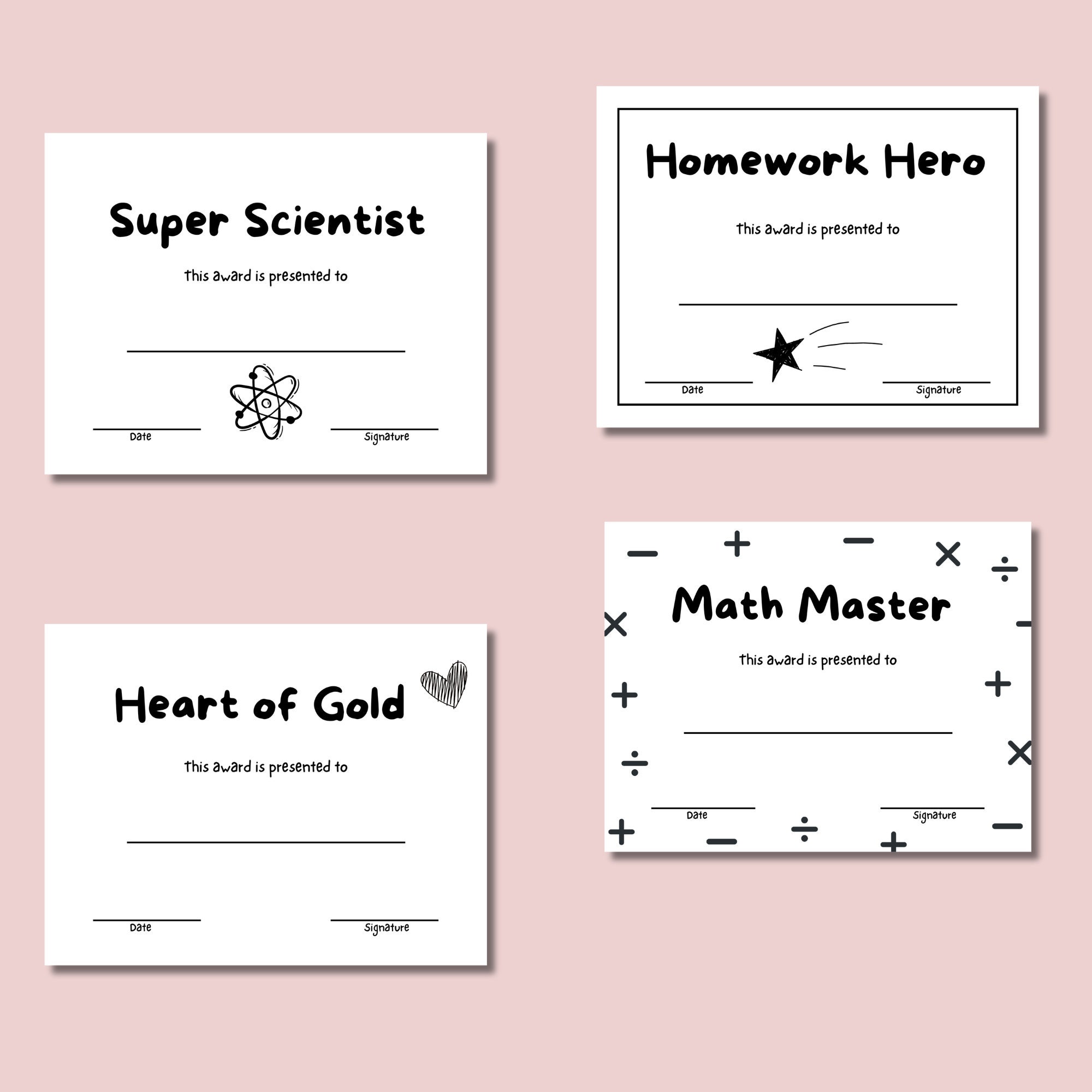 Customizable End-of-year Student Recognition Certificates: Printable ...