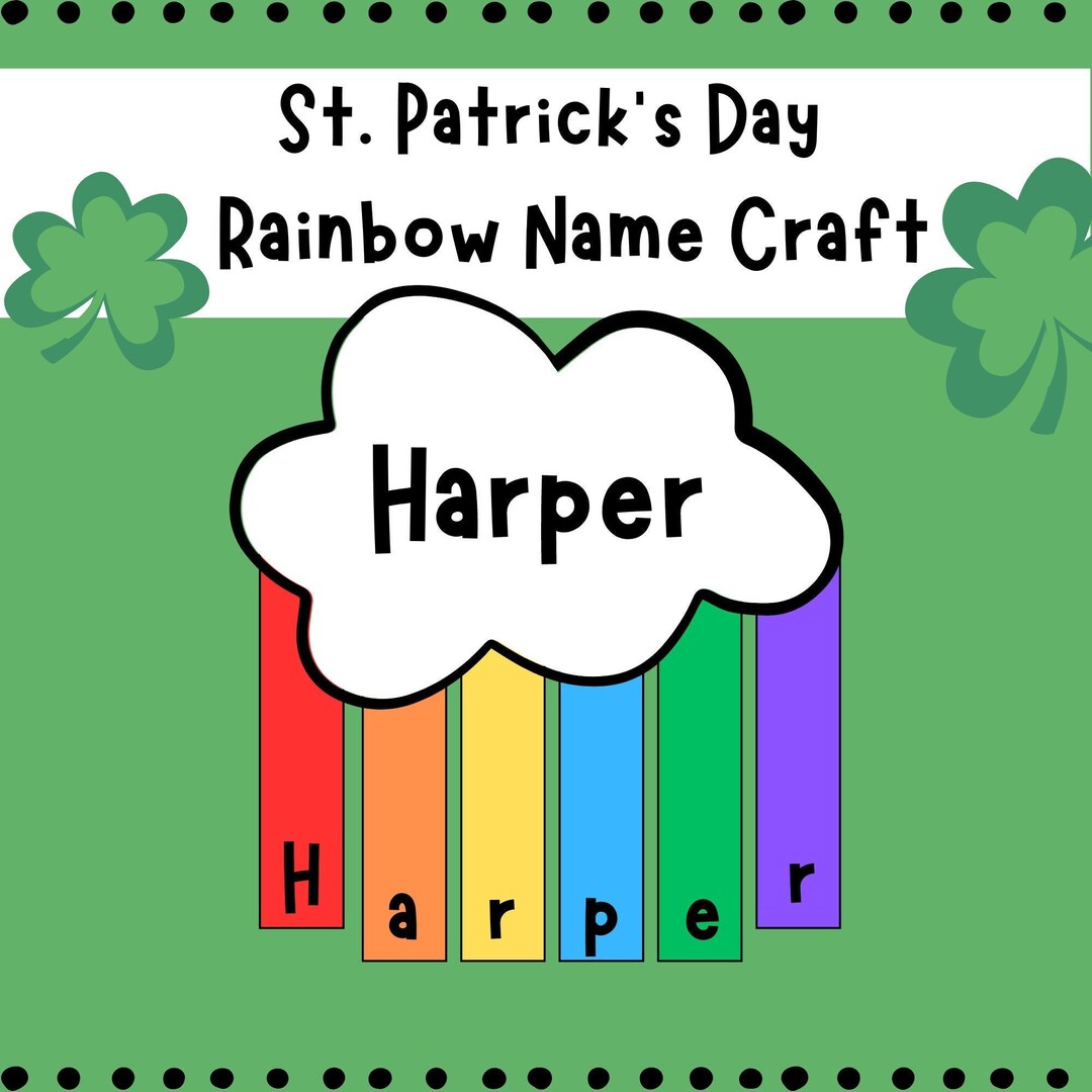 Rainbow Name Craft, St Patrick's Day, Kids Craft, Preschool Craft ...