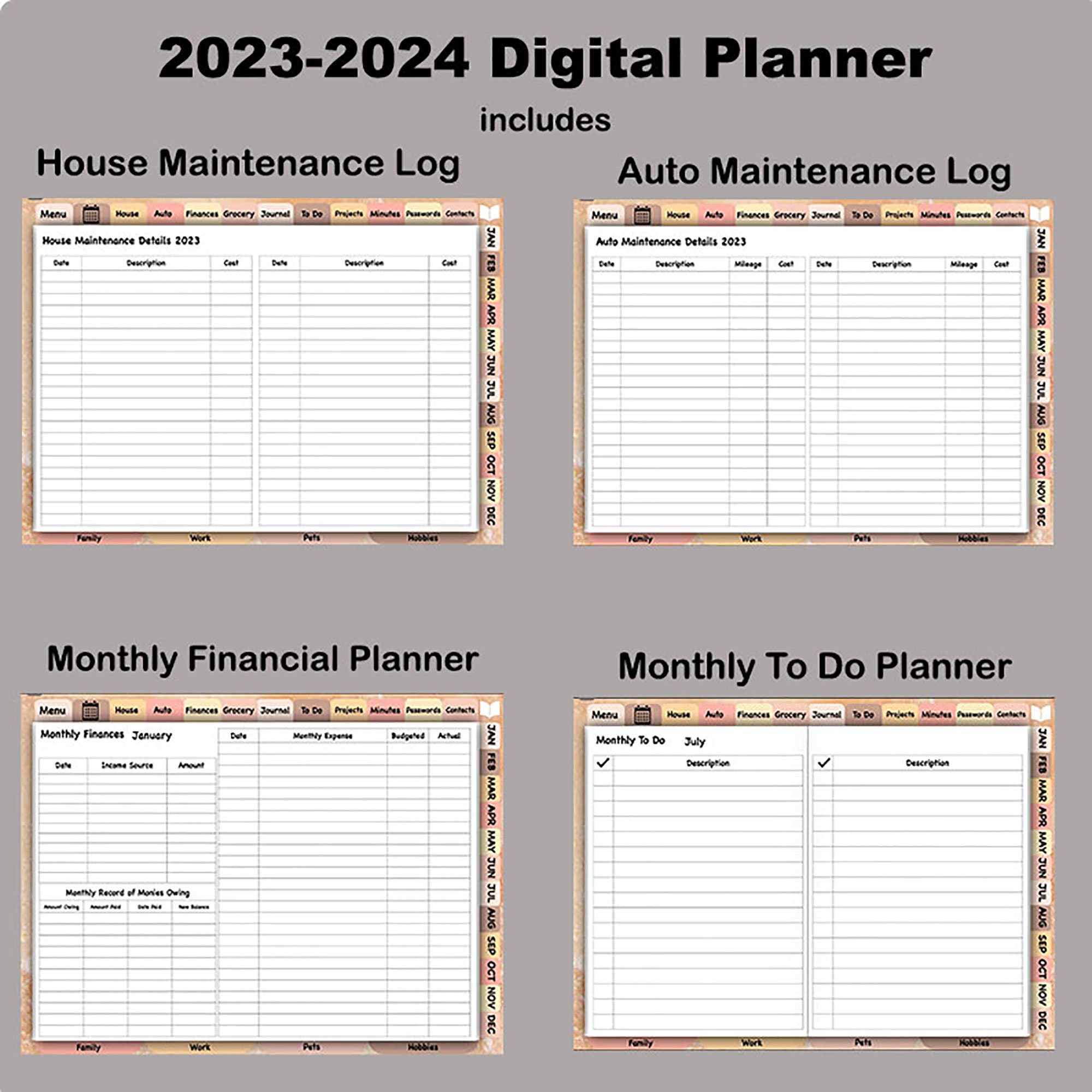 Digital Planner 2023 & 2024 2 Years Dated iPad Planner - Etsy