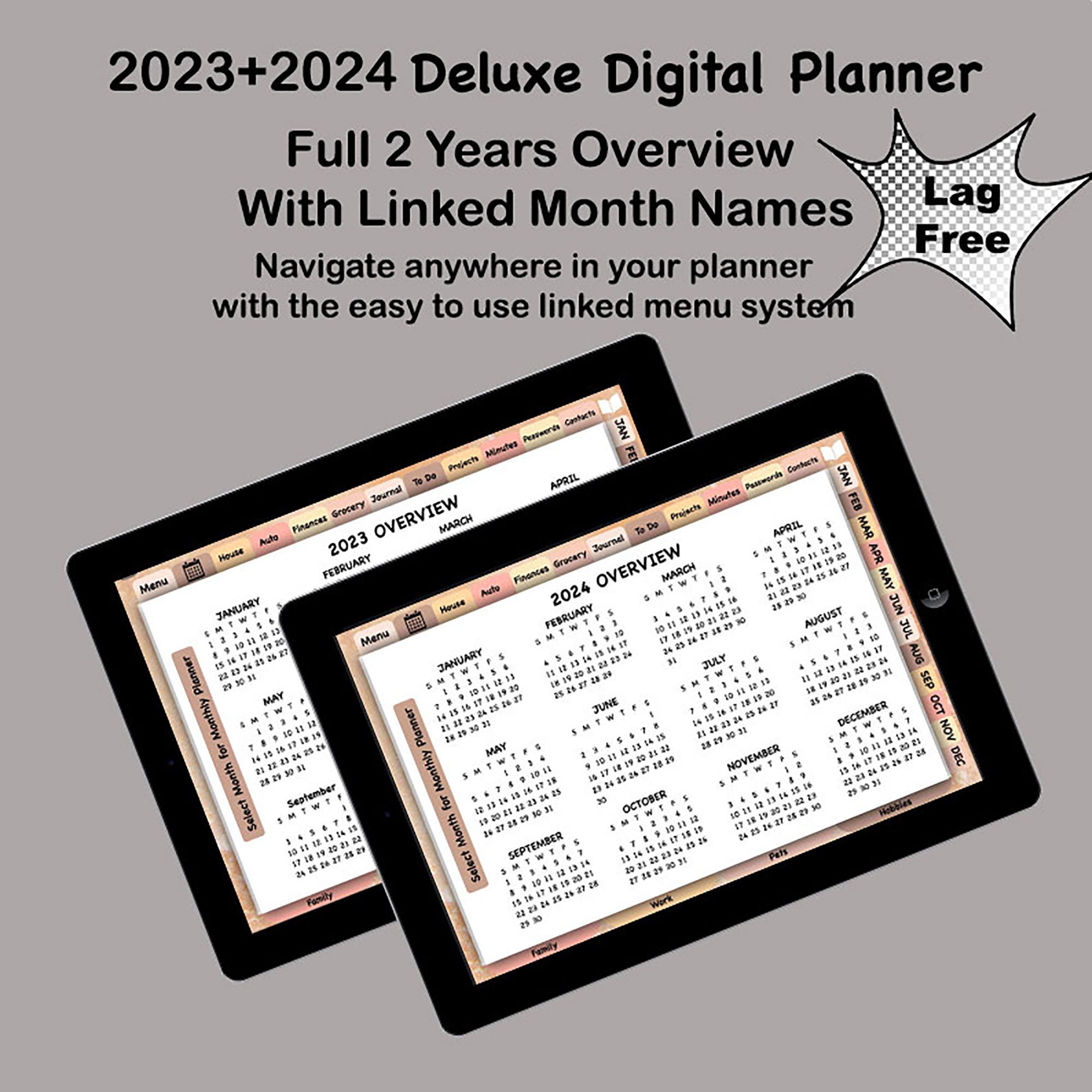 Digital Planner 2023 & 2024 2 Years Dated iPad Planner - Etsy