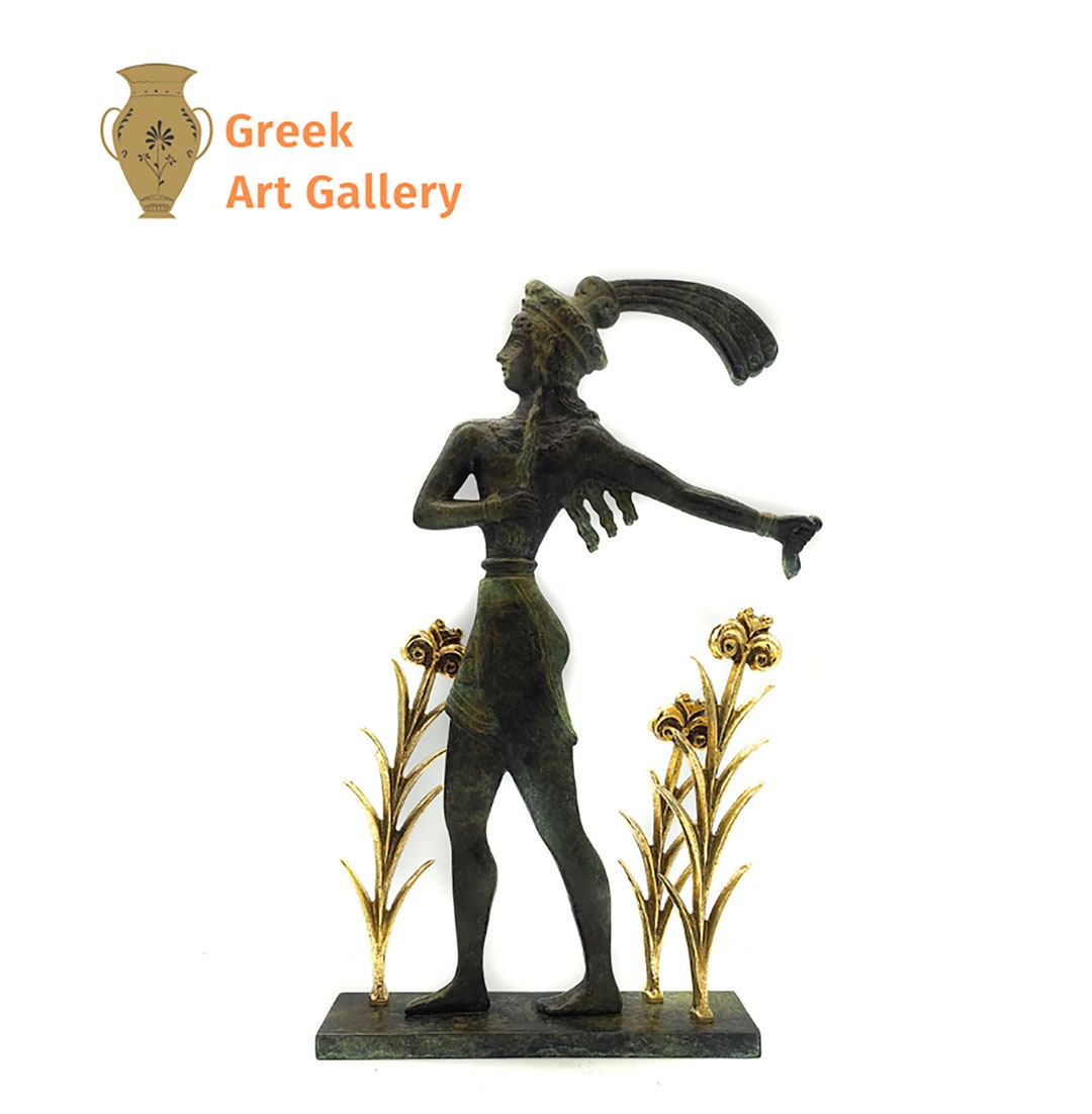 Prince With Lilies Statue, Knossos Palace, Greece bronze 100%, Minoan ...
