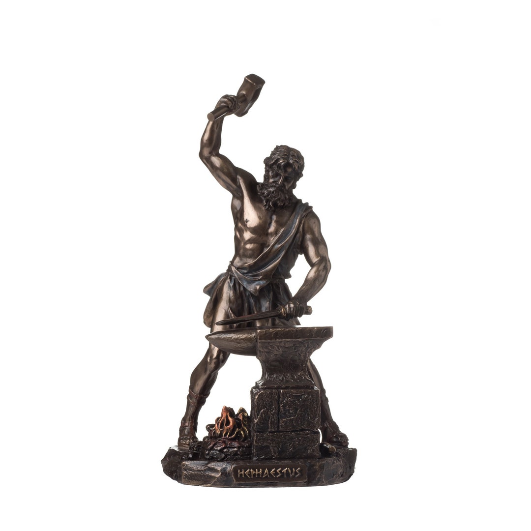 Ancient Greek God Hephaestus, God Fire, Greek Statue, Cold Cast Bronze ...