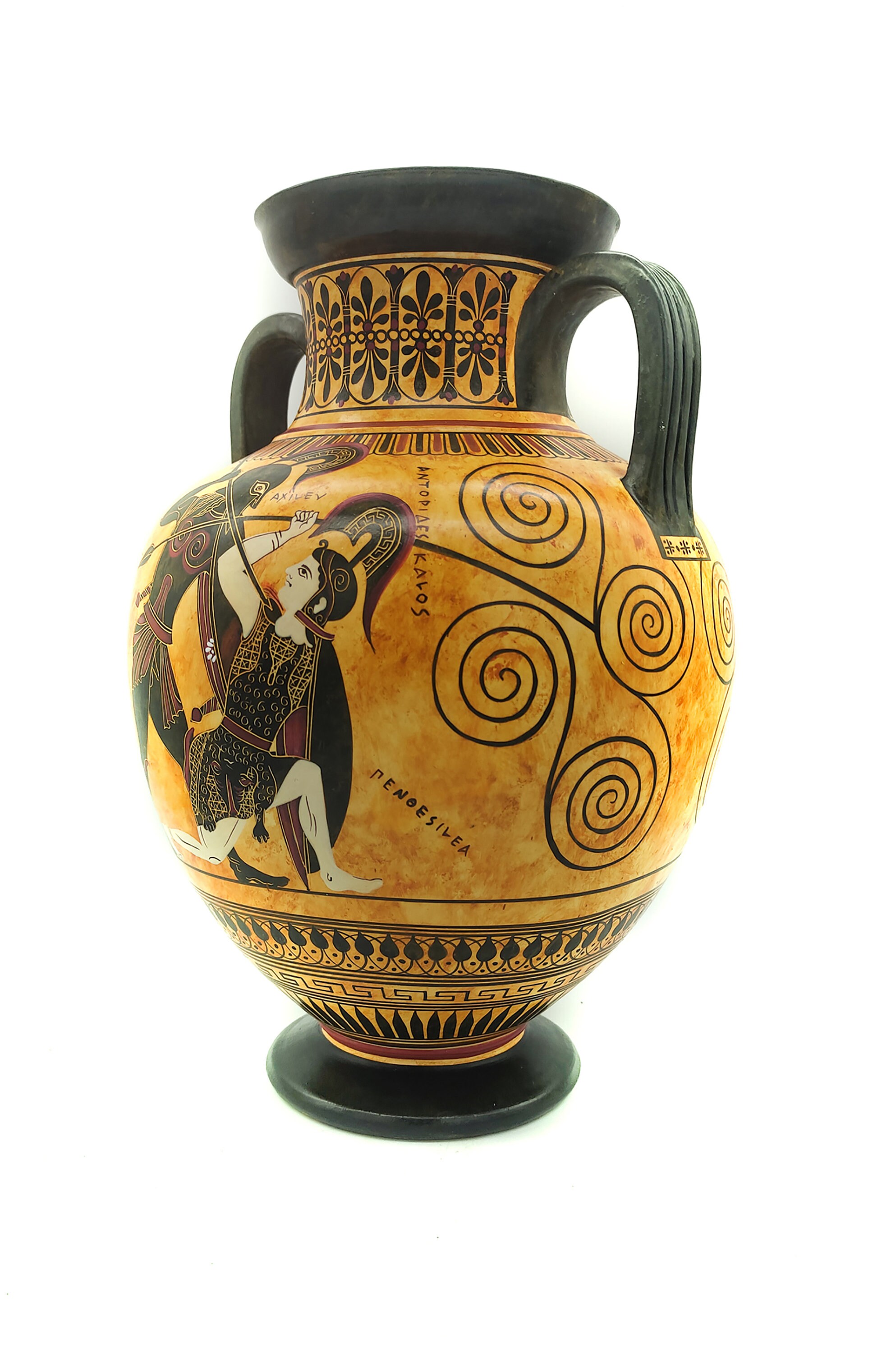 Amphora Penthesilea Stabbed by Achilles, Exikias Painter, Black Figure ...